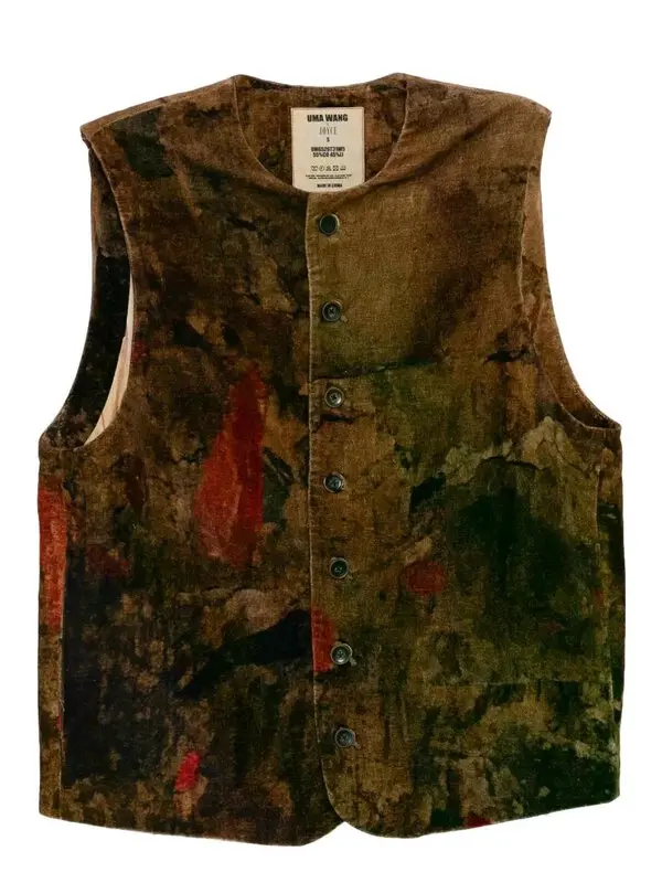 UMA WANG Velvet Gilet - Brown