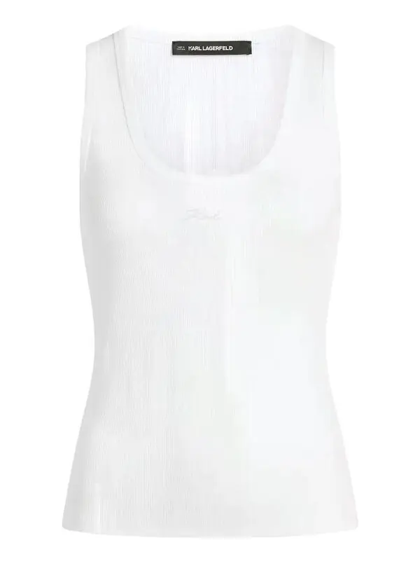 Karl Lagerfeld Scoop-neck Tank Top - White
