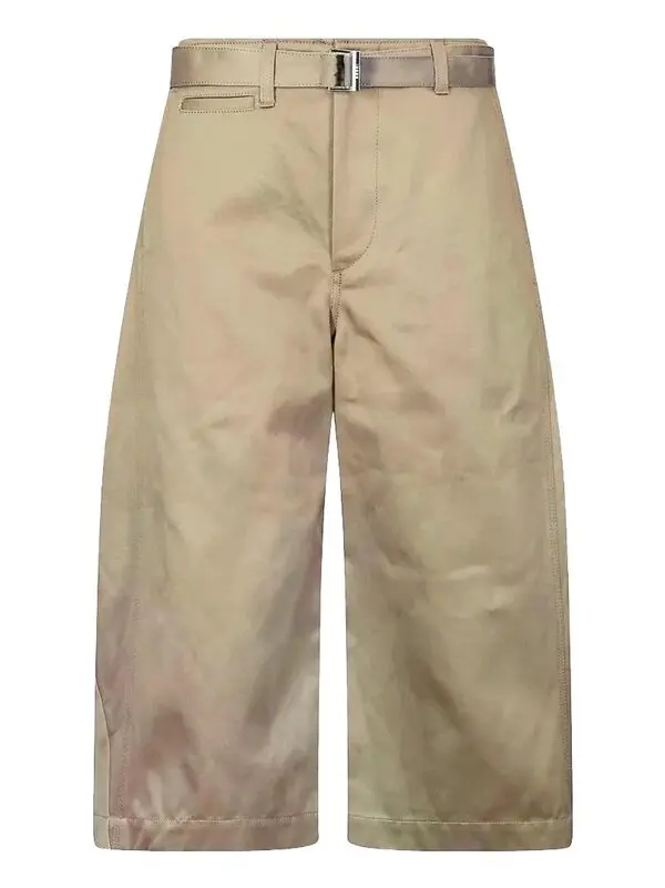 Sacai Belted Wide-leg Trousers - Neutrals