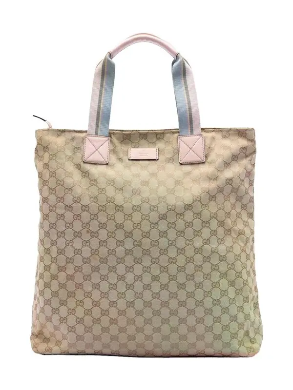 Gucci Gg Canvas Web Tote Bag - Pink