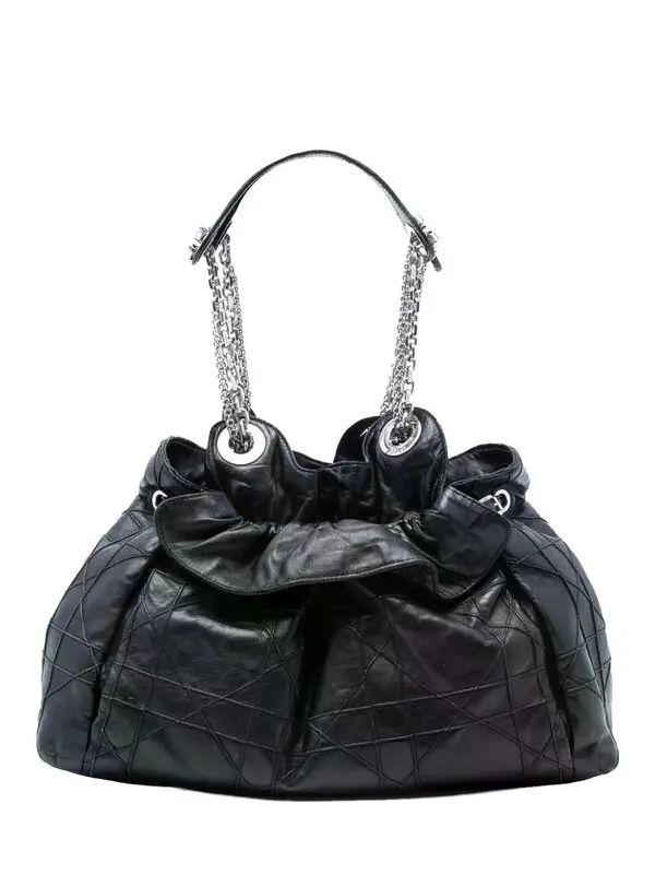 Dior 2010 Lambskin Cannage Le Trente Tote Bag - Black