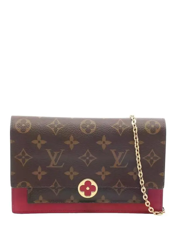 LOUIS VUITTON 2020 Monogram Flore Wallet On Chain - Brown