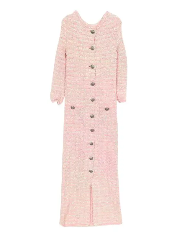 Balenciaga 2010s Tweed Button Dress - Pink