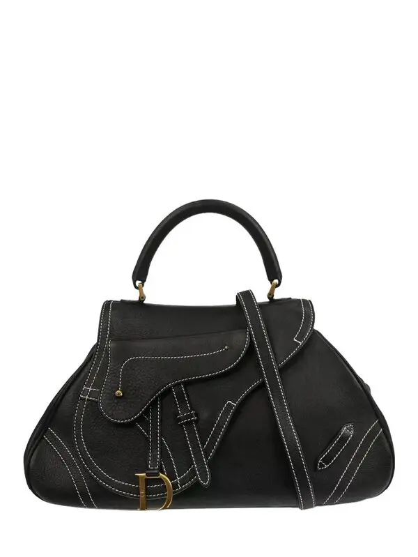 Dior 2002 Saddle Tote Bag - Black
