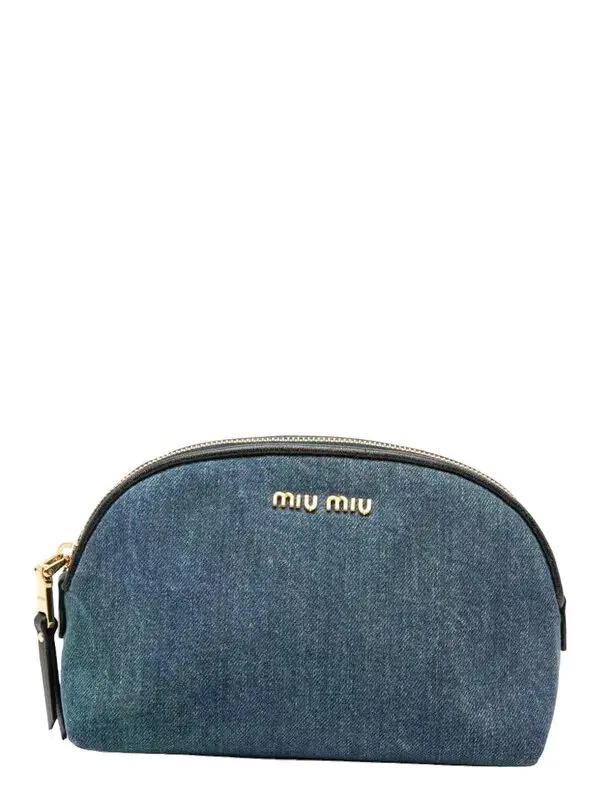 Miu Miu 2010-2026 Denim Cosmetic Pouch - Blue