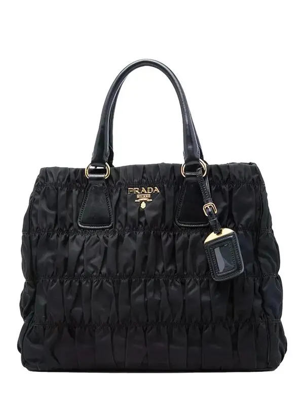 Prada Tessuto Gaufre Satchel - Black