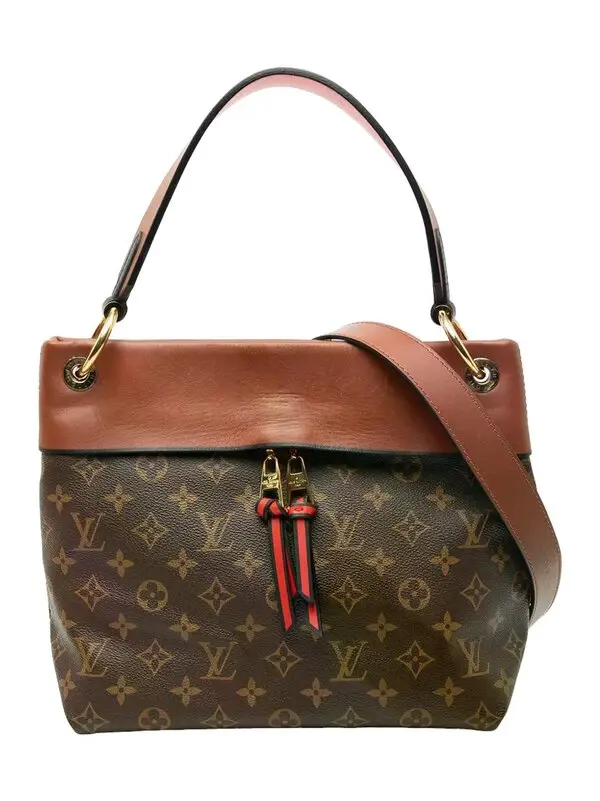 LOUIS VUITTON 2017 Monogram Tuileries Besace Satchel - Brown