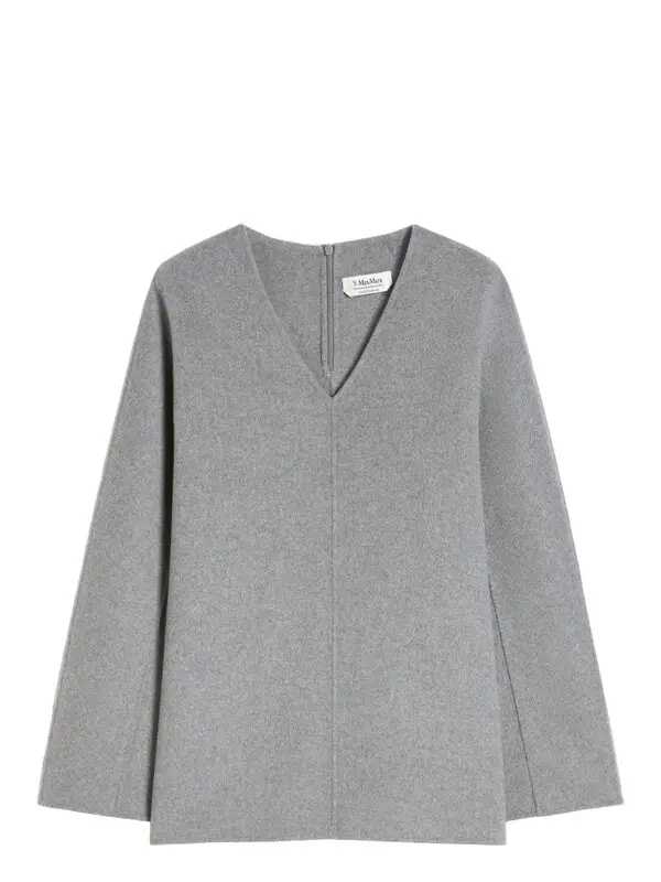 Max Mara Wool Broadcloth Blouse - Medium Grey