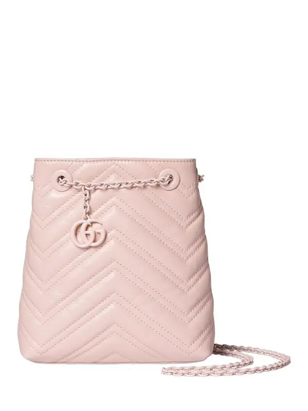 Gucci Gg Marmont Nano Bucket Bag - Pink