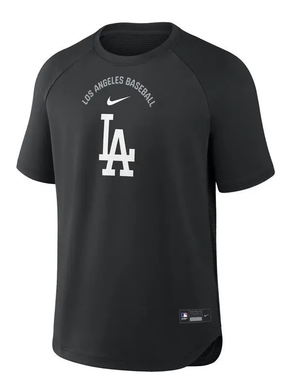 Nike Los Angeles Dodgers Authentic Collection Batting Practice Pregame Dri-fit Mlb Top - Black