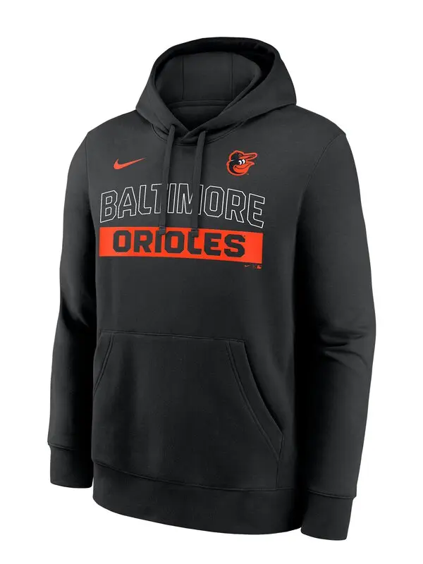 Nike Baltimore Orioles Club Mlb Pullover Hoodie - Black