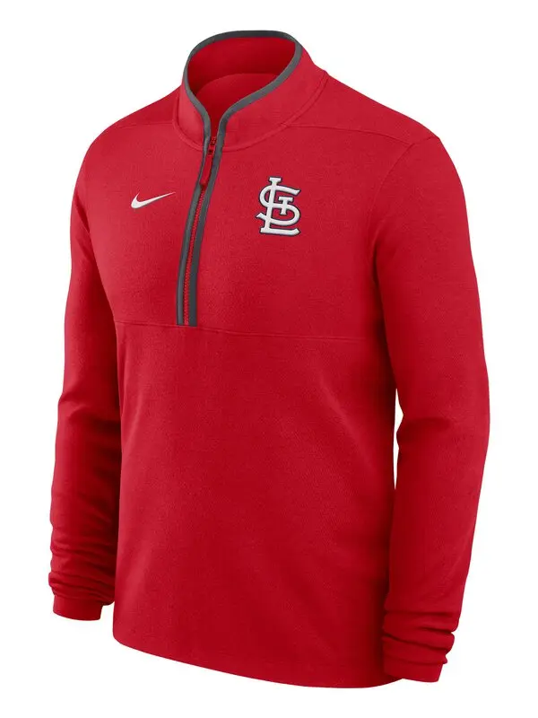Nike St. Louis Cardinals Victory Dri-fit Mlb 1/2-zip Long-sleeve Top - Red