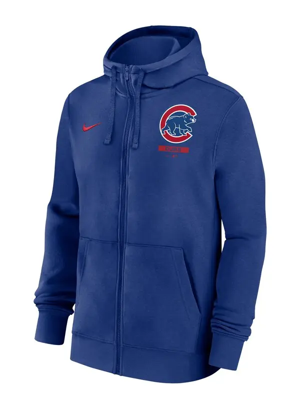 Nike Chicago Cubs Lockup Mlb Full-zip Hoodie - Blue