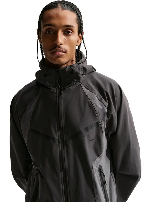 Nike Tech Dri-fit Woven Full-zip Color-block Windrunner Jacket - Grey