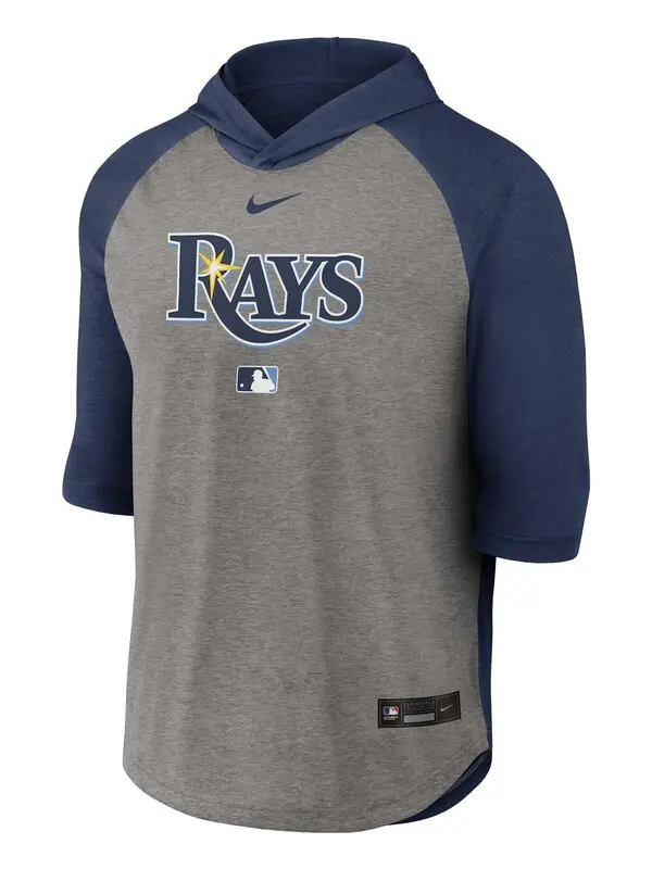 Nike Tampa Bay Rays Authentic Collection Flux Dri-fit Mlb 3/4-sleeve Hooded T-shirt - Blue