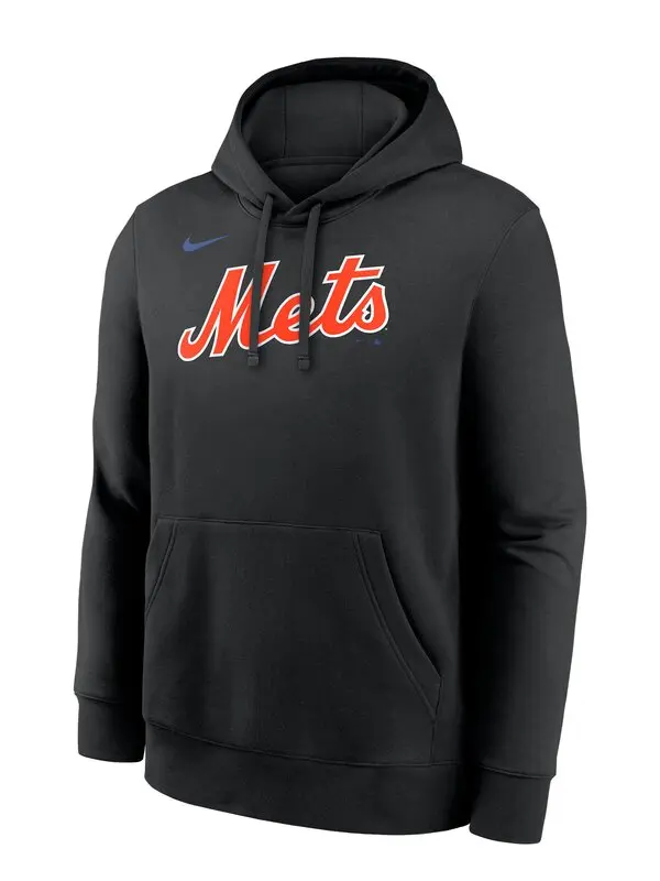 Nike New York Mets Club Mlb Pullover Hoodie - Black