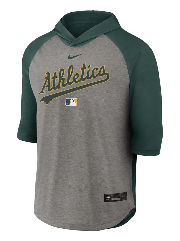 Nike Athletics Authentic Collection Flux Dri-fit Mlb 3/4-sleeve Hooded T-shirt - Green