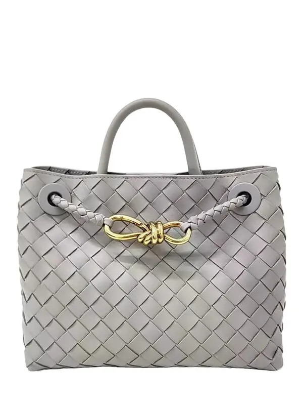 Bottega Veneta Small Andiamo Woven Top-handle Tote Bag - Grey
