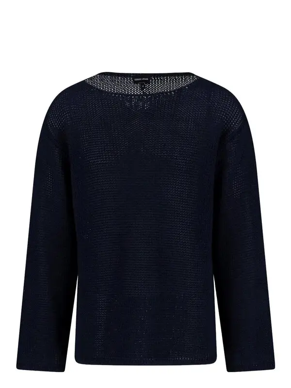 Giorgio Armani Linen And Lyocell Sweater - Blue