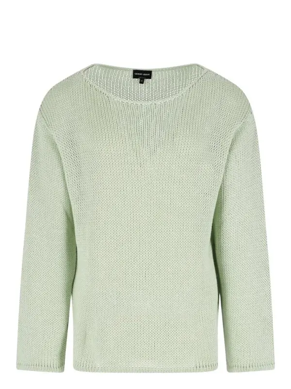 Giorgio Armani Linen Blend Sweater - Green