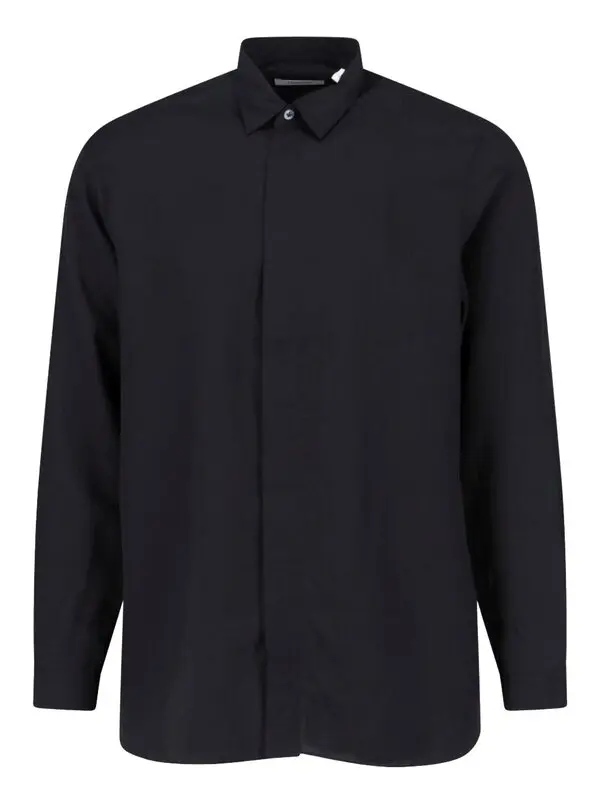 LARDINI Tencel And Linen Shirt - Black