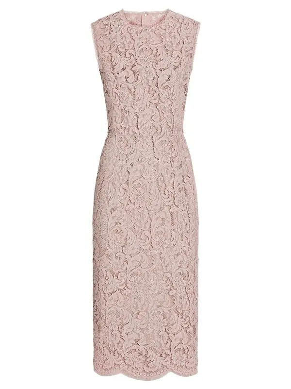 Dolce & Gabbana Cordonetto Lace Midi Dress - Pink