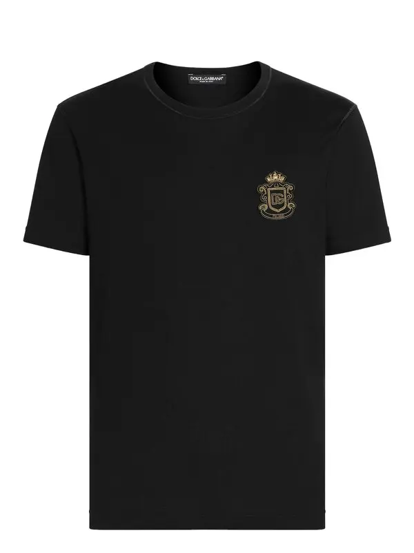 Dolce & Gabbana T-shirt With Heraldic Patch - Black