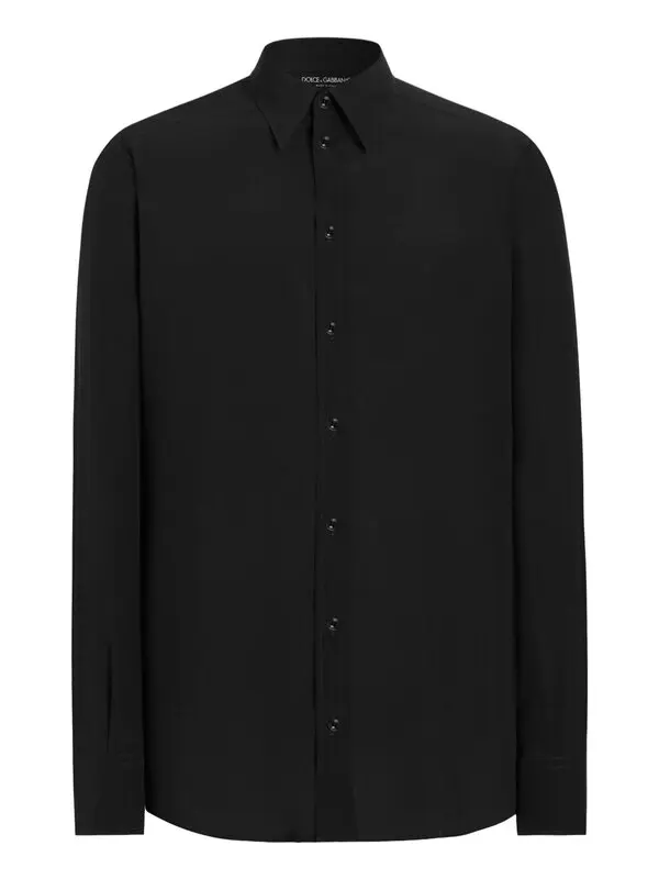 Dolce & Gabbana Silk Crêpe De Chine Martini Shirt - Black