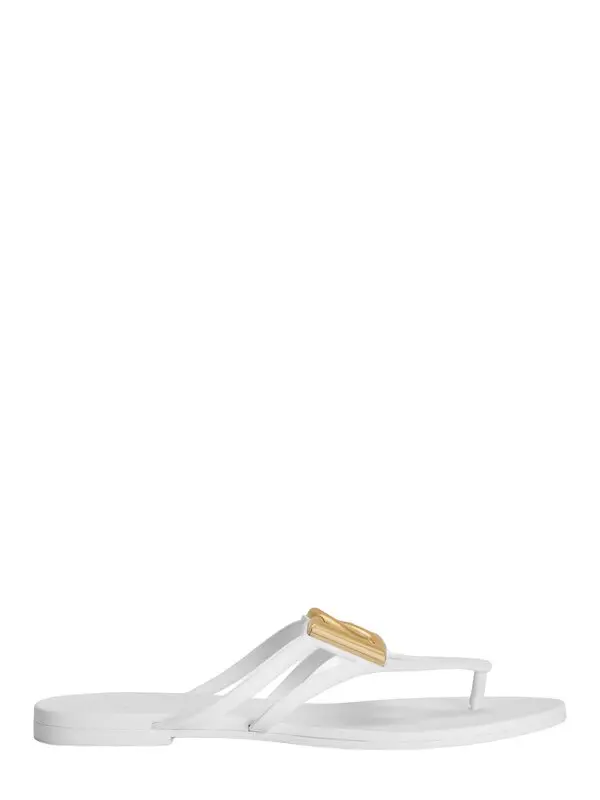 Dolce & Gabbana Rubber Beachwear Slides With Logo - White