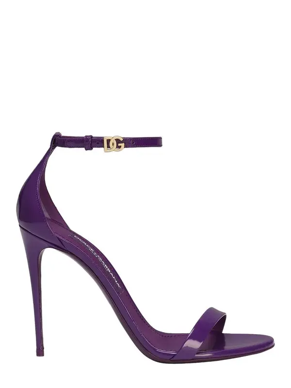 Dolce & Gabbana Polished Calfskin Keira Sandals - Purple