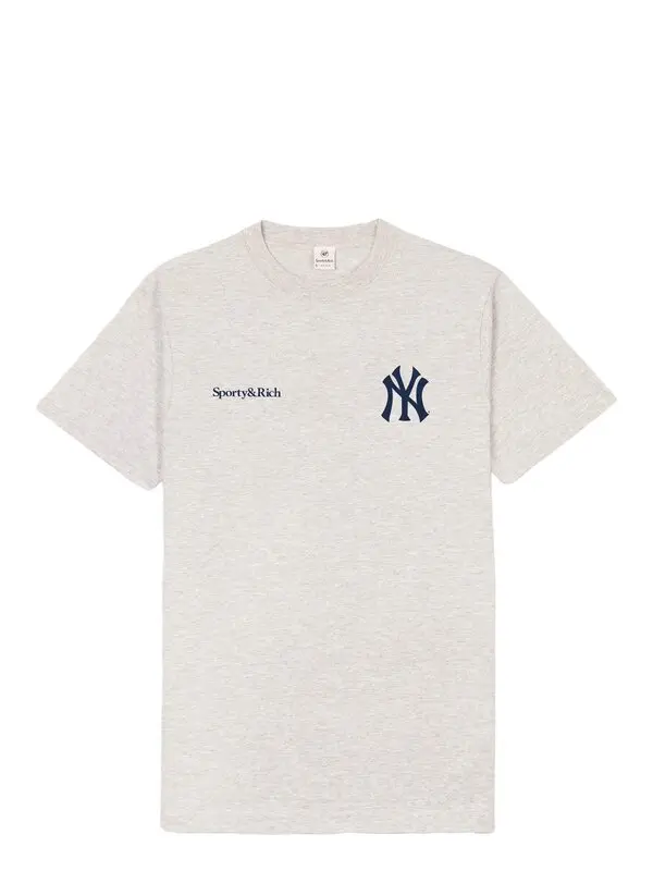 SPORTY & RICH Yankees Curve T-shirt - Grey