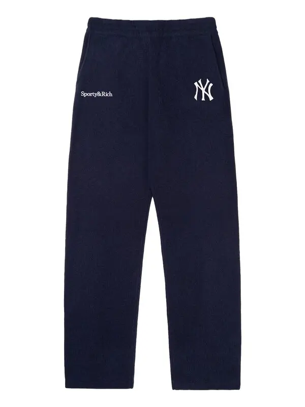 SPORTY & RICH Heritage Yankees Cashmere Trousers - Navy