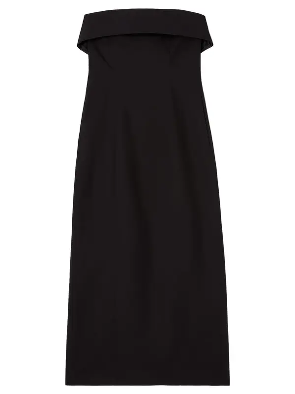 GWYN Strapless Midi Dress - Black