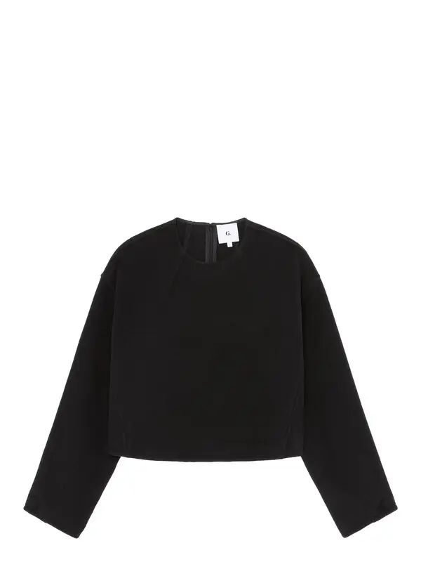 GWYN Wool-cashmere Blend Top - Black