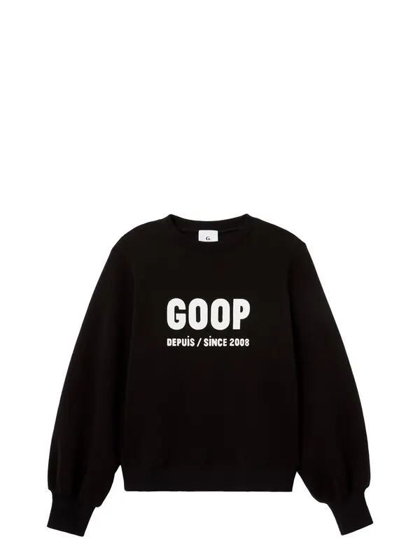 GWYN Graphic Puff-sleeve Sweatshirt - Black