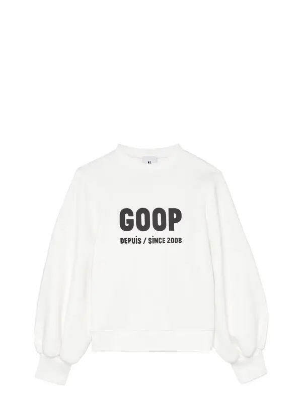 GWYN Graphic Puff-sleeve Sweatshirt - Ivory