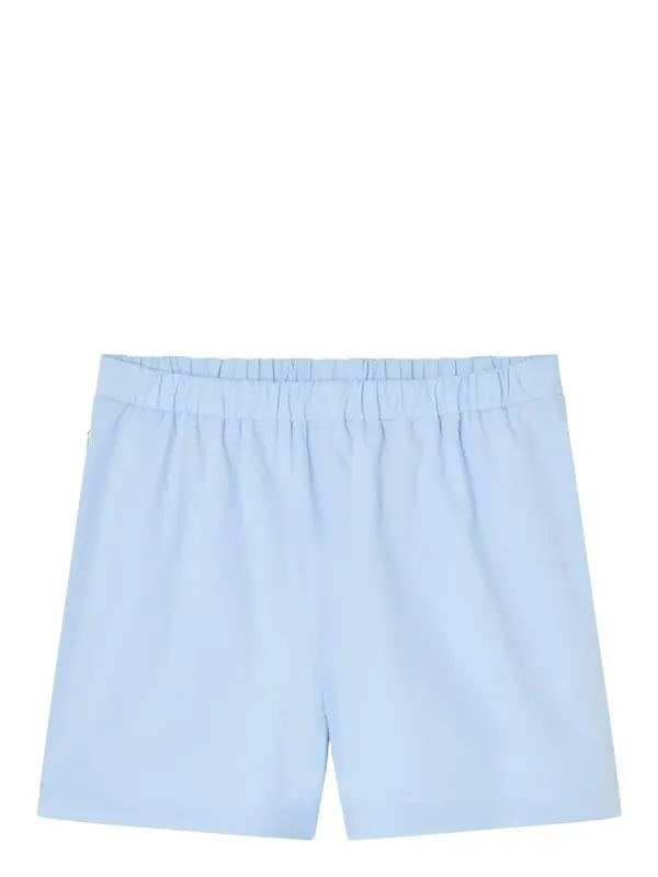 GWYN Relaxed Fit Cotton Poplin Shorts - Swiss Blue