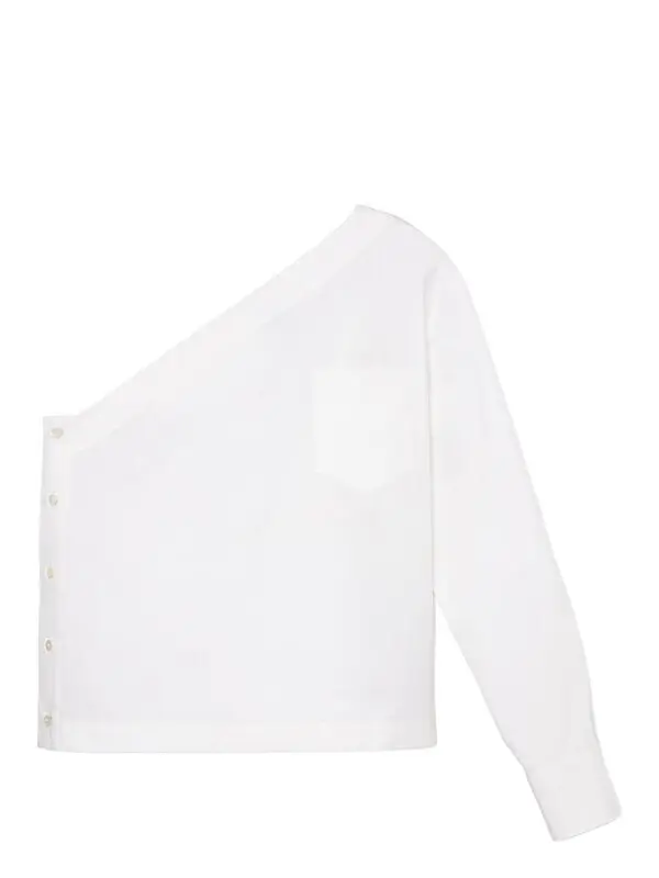 GWYN One-shoulder Cotton Shirt - White