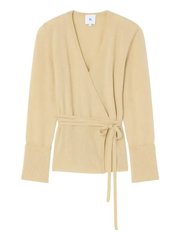 GWYN Natalie Cashmere Wrap Sweater - Butter