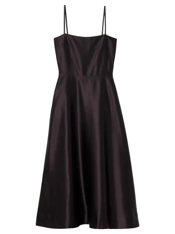 GWYN Margot Viscose Satin Dress - Black