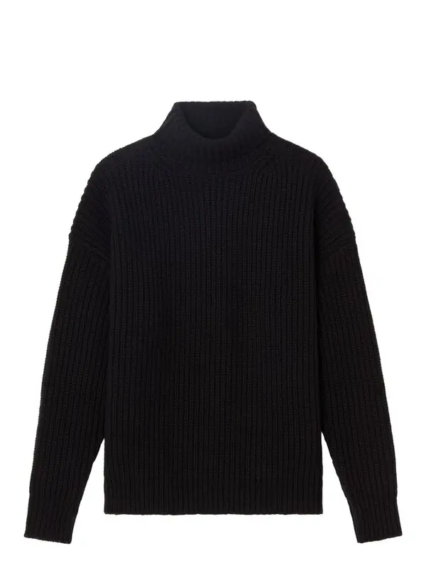 GWYN Turtleneck Virgin Wool-cashmere Sweater - Black