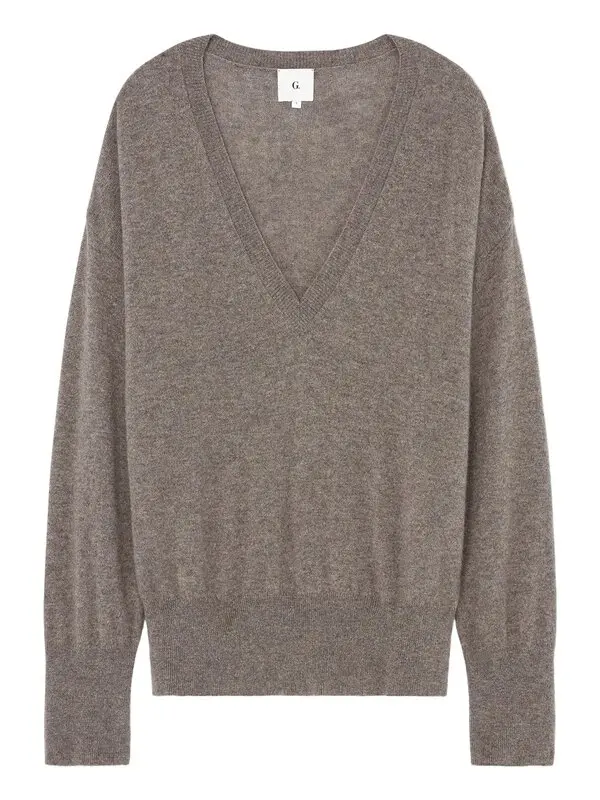 GWYN Boyfriend V-neck Sweater - Tawney