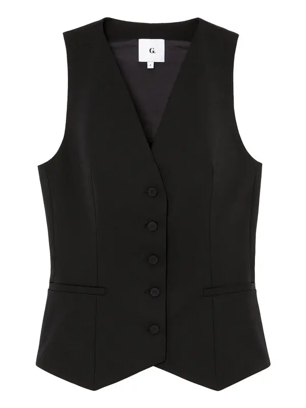 GWYN Swain Longline Vest - Black