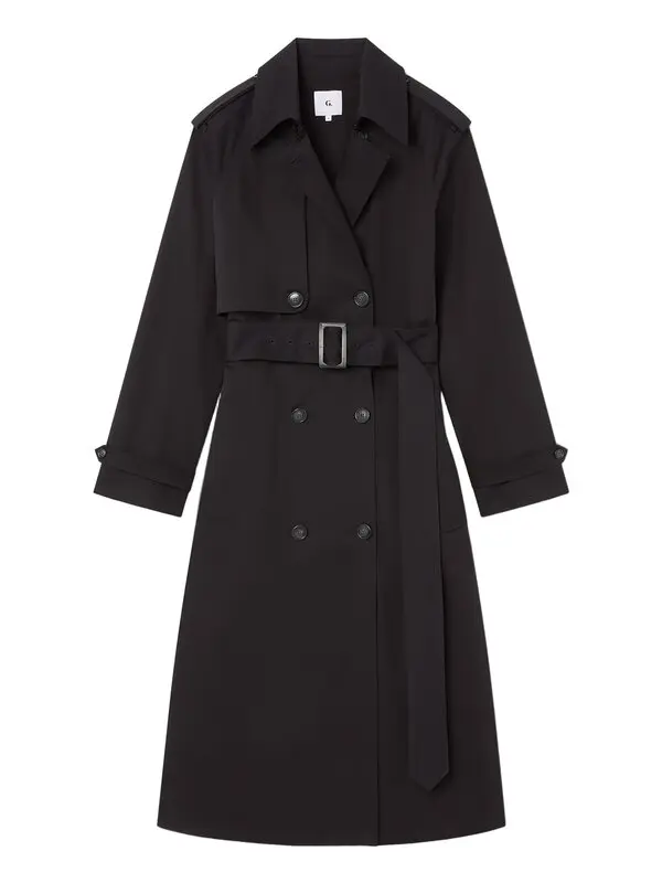 GWYN Belted Trench Coat - Black
