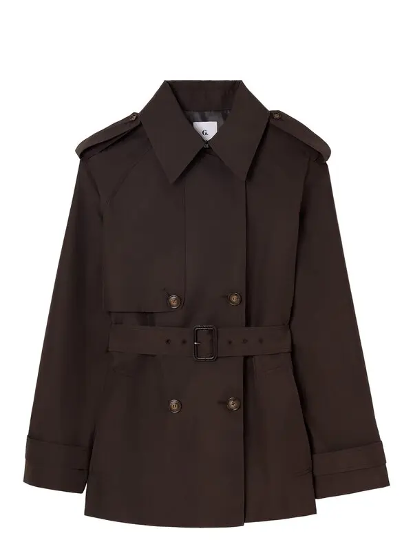 GWYN Nina Trench Jacket - Dark Brown