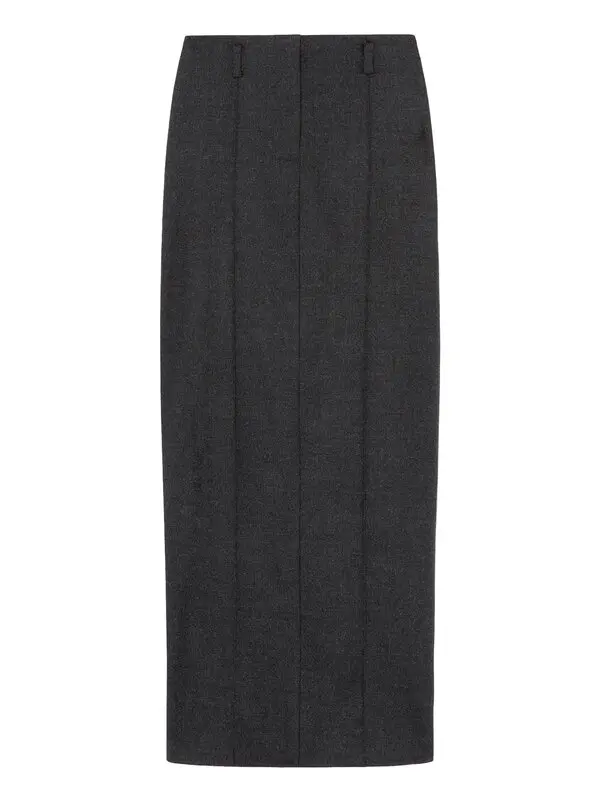 GWYN Straight Long Trouser Skirt - Charcoal
