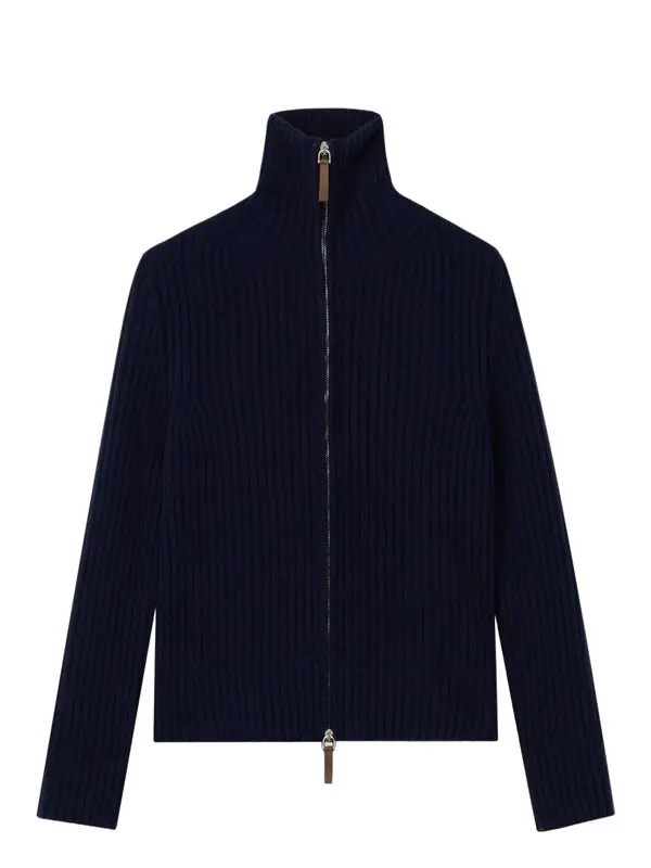 GWYN Spencer Ribbed Wool-cashmere Sweater - Navy