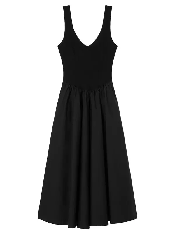 GWYN Sleeveless Drop-waist Dress - Black