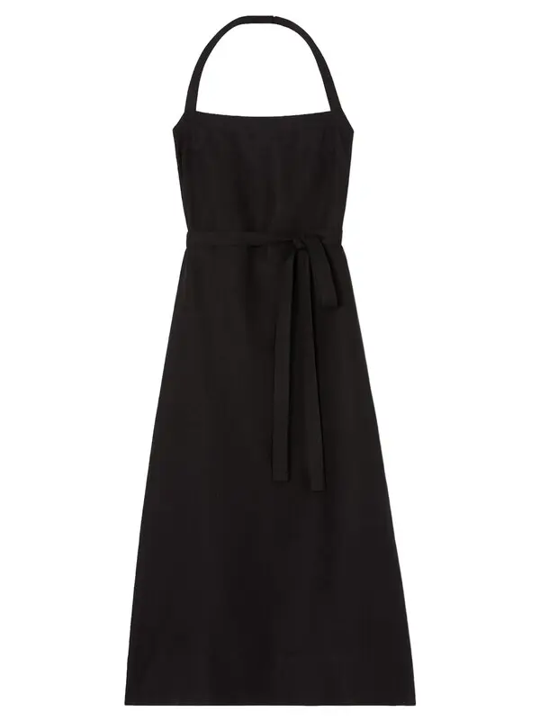 GWYN Blair Halter Linen Dress - Black