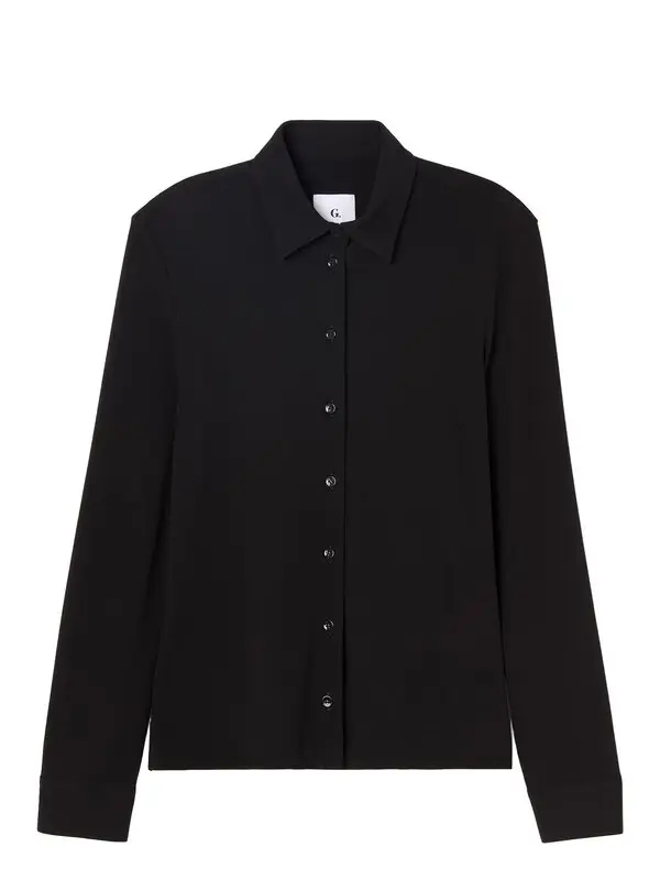 GWYN Slim-fit Button-up Shirt - Black